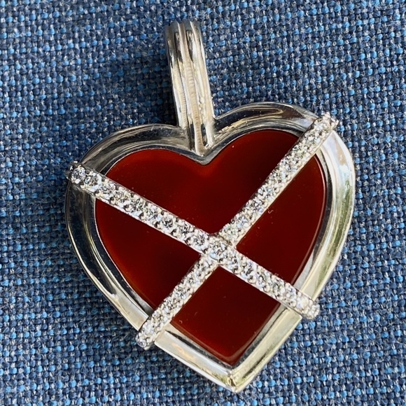 SLANE | Jewelry | Slane Diamond Carnelian Enhancer Necklace Pendant ...